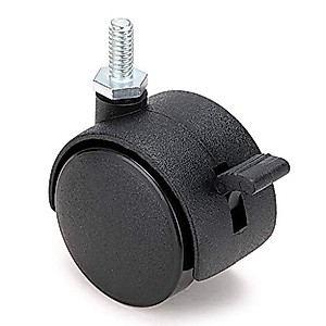 Skelang 4 Pcs 1.5" Nylon Plastic Swivel Stem Casters Wheel with Brakes, Stem Diameter 5/16” for Office Chair, Game Chair, Kitchen Shelf, Sofa