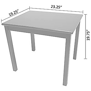 eHemco Solid Hard Wood Kids Table and Chair Set (2 Chairs Included), Espresso, 3 Piece Set