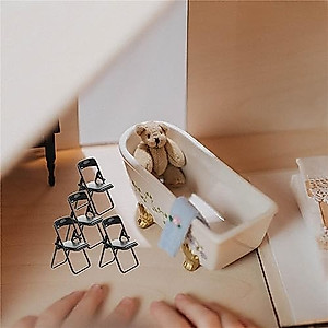 FOLENZU Miniature Folding Chair, Mini Folding Chair Toy, White Folding Chair, Alabama Brawl Folding Chair(white3pcs)