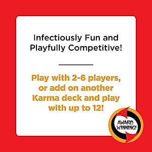KARMA Card Games – Kids Games, Family Games Night, Card Games for Kids, Multi-Player, Screen Free, Travel Games, Playing Cards, What Goes Around, Comes Around, Ages 8+
