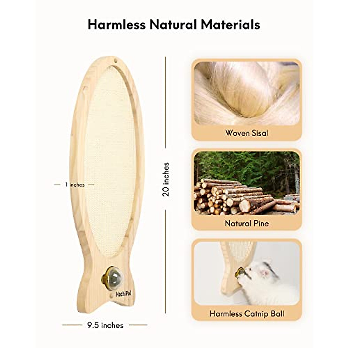 Hachipal Cat Scratching Post Wall, Cat Wall Scratcher, with Mint Ball Sandwich Design Wall Mounted Cat Scratcher, Wall Scratchers for Indoor Cats Suitable for Small and Medium Cats, Easy to Carry