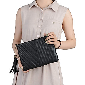 lola mae Women's Wristlet Handbags Simple Quilted Small Clutch Crossbody Bag