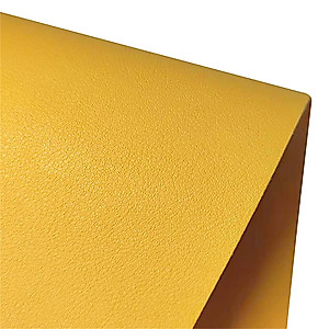 Double Sided Faux Leather Roll, 11.8"x53" Thick Synthetic Single Color PU Leather for DIY Bows Keychains Table Mat Projects (Yellow)