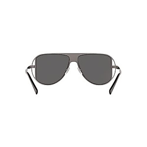 Versace Man Sunglasses Gunmetal Frame, Grey Mirror Silver Lenses, 57MM