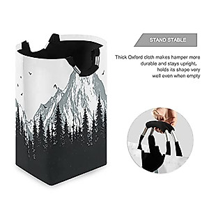 xigua Nature Mountains and Forest Laundry Basket Waterproof Clothes Hamper Collapsible Durable Dirty Clothes Large Storage Laundry Organizer