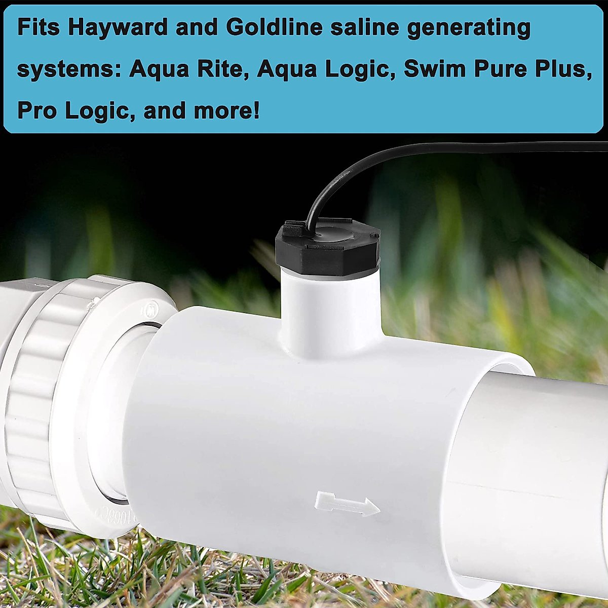 EXCELFU Flow Switch for Hayward Goldline Salt Chlorine Generator System, Pool Flow Sensor for Hayward Salt Cell Aquarite, Flow Switch Assembly GLX-FLO-RP with 15-Feet Cable