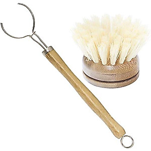 Cosumina Bamboo Kitchen Cleaning Brush Dish Cleaning Brush Long Handle Pan Pot Brush Dish Bowl Washing Cleaning Brush (5)