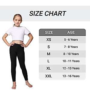 Yoga Active Leggings for Girls with 2 Pockets - Kids Workout Yoga Pants for Athletic (Pack of 4)