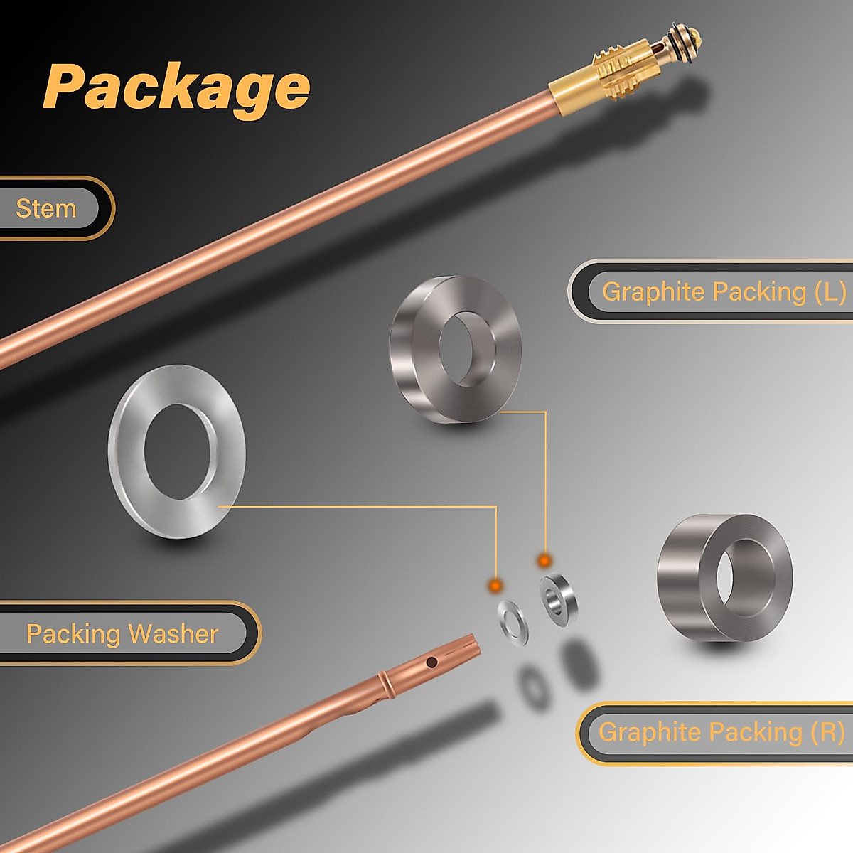 123-0095 500 Series Mansfield Style Stem Assembly Replacement Part For 12-Inch Sillcock ASFP (Overall length 16")