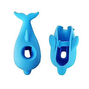 ALIBEBE Dolphin Bath Spout Cover Faucet Cover for Bathtub Baby Kids Soft Silicone Blue