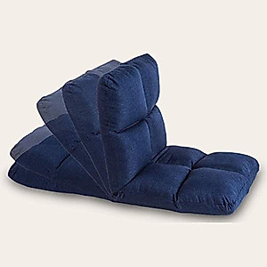 GYDJBD Lazy Folding Sofa, Tatami Bed Back Single Bedroom Crib Sofa, Cotton and Linen, Blue