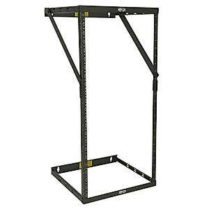 Tripp Lite 8U/12U/22U Expandable Wall-Mount 2-Post Open Frame Rack, Adjustable Network Equipment Rack, Switch Depth, 18" Deep, 5 Year Warranty (SRWO8U22), black