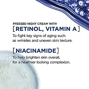 L'Oreal Paris Revitalift Pressed Night Cream, Retinol + Niacinamide, Visibly Reduces Wrinkles & Deeply Moisturizes, Fragrance Free, 1.7 oz + Serum Sample
