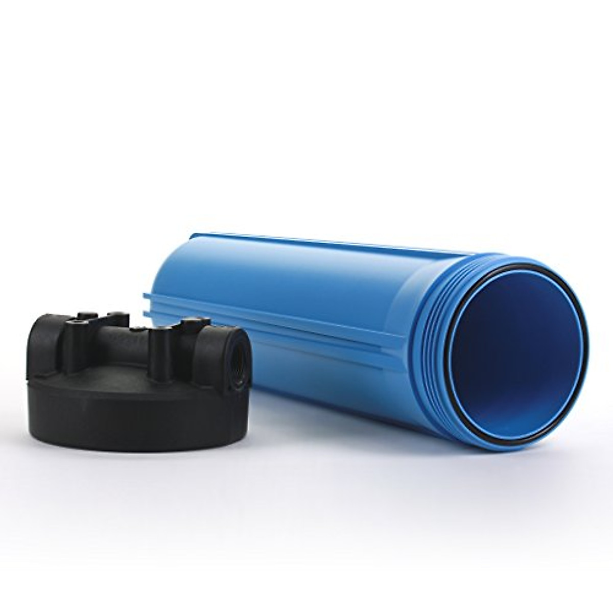 Hydronix HF45-20BLBK15 4.5" x 20" Water Filter Housing, Whole House Commercial or Industrial - 1.5" Port