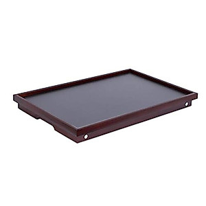 BIRDROCK HOME Bamboo Lap Tray with Black Top - Work from Home - Foldable Breakfast Serving Bed Tray - Lap Desk with Wide Tilting Top - Laptop Computer Stand for Couch Bed Chair - TV Tray