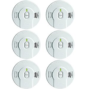 Kidde Smoke Detector, 10-Year Battery, LED Indicators, Replacement Alert, Test-Reset Button, 6 Pack