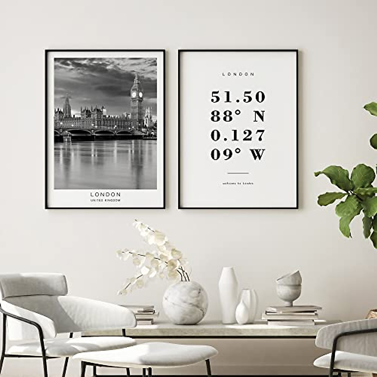 Dear Mapper London United Kingdom View Abstract Road Modern Map Art Minimalist Painting Black and White Canvas Line Art Print Poster Art Print Poster Home Decor (Set of 3 Unframed) (16x24inch)