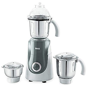 Boss Crown Wet & Dry Mixer Grinder Powerful 750W with 3 Stainless Steel Jars, 110V for USA