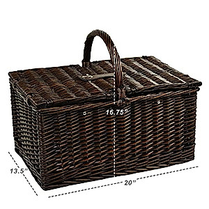 Picnic at Ascot Buckingham Willow Picnic Basket with Service for 4 - London Plaid