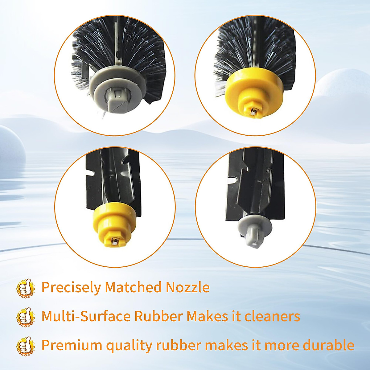 Amyehouse Replacement Parts Kit Bristle Flexible Beater Brush & Aero Vac Filter & Side Brush Compatible with iRobot Roomba 600 Series 595 610 614 618 620 630 640 650 660 680 685 690 692 694 695 Vacuum