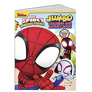 Spidey and His Amazing Friends Activity Set Bundle - Spiderman Coloring Book, Spiderman Stickers, 2-Sided Superhero Door Hanger and More, Red