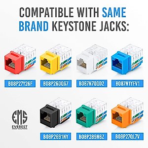 GTZ Bundle – 2 Items: Speed Termination Tool with 20 Pack of RJ45 Keystone Jacks + 200 Pack of Cat6 Pass Through Connectors