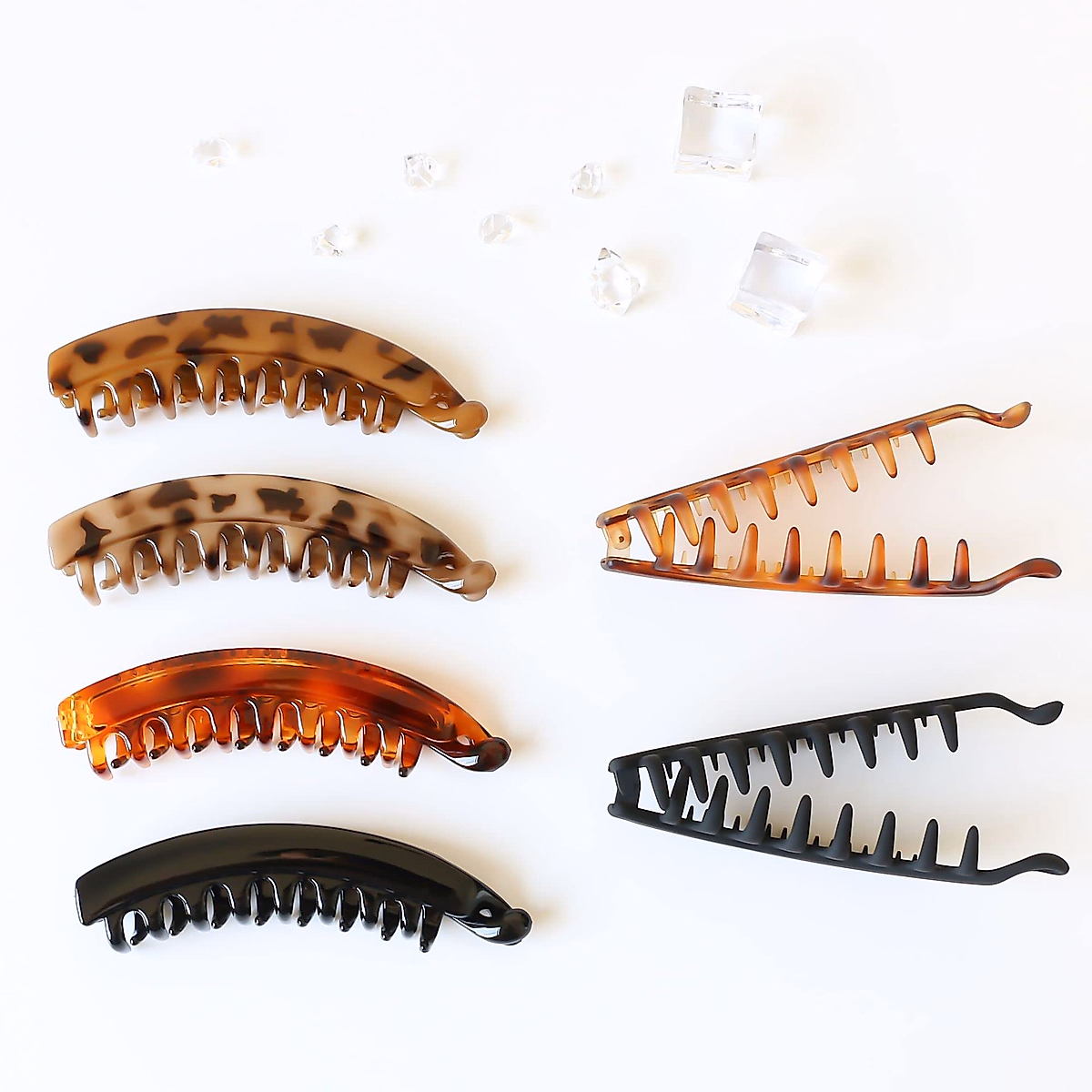 Banana Clips Hair Clincher Combs for Women Thick Fine Hair Fishtail Hair Bannana Clip Ponytail Holder Accessories for Women Girls Hair Fish Clips Banana Barrettes 5 Pcs