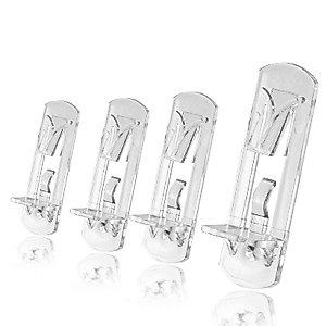 Jamiikury 10pcs Locking Shelf Support Pegs, 5mm Shelf Pins Clear Shelf Clips Plastic Shelf Pegs for Shelves, 5mm Peg x 3/4" Thick Shelf
