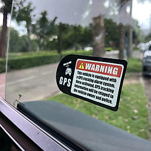 GOOYOGOO Warning GPS Tracking Stickers for Car, 4x2 Inch, Alarm System GPS Tracking Device,Anti-Theft,Static Stiackers Inside of The Window No Glue Required (4)