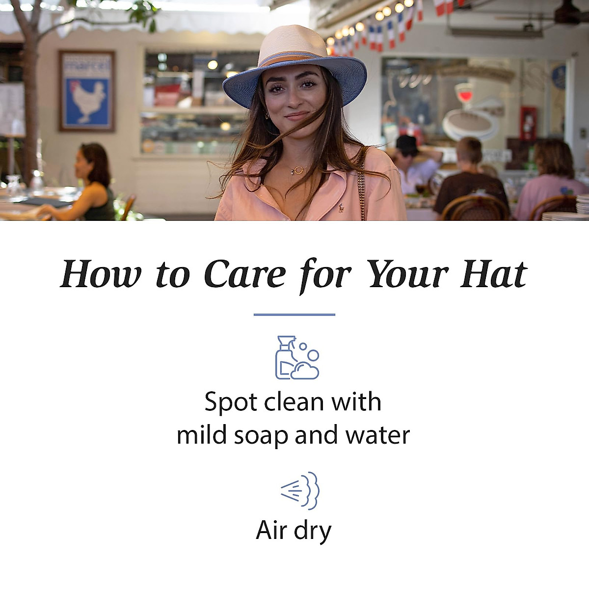 Wallaroo Hat Company Women’s Kristy Fedora – UPF 50+ Sun Protection, Wide Brim, Packable Design and Adjustable Sizing for Medium Crown Sizes – Sun-Smart Hat for Travel and Everyday (Ivory/Stone)