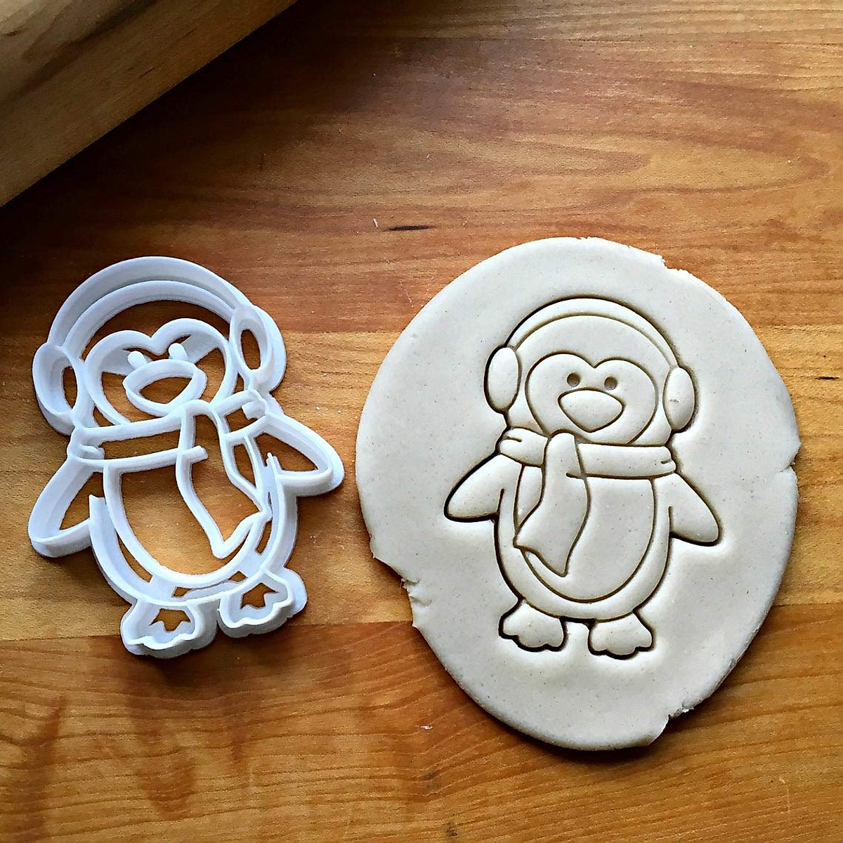 Sweet Prints Inc Penguin with Earmuffs Cookie Cutter - Dishwasher Safe