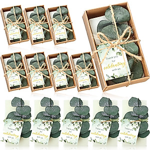 Dansib 24 Sets Mini Eucalyptus Handmade Soaps Wedding Soap Bulk Party Gifts Wedding Baby Shower Gifts for Guest with Thank You Cards Box for Bridal Shower Wedding