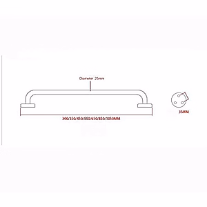 XHALERY Shower Aids,Safety Grab Rails,Bathroom Support Handle,Pure 304 Stainless Steel Bathtub Armrest,Bathtub,Toilet, Bathroom,Kitchen,Stairway Handrail (Color : Silver, Size : 45CM)