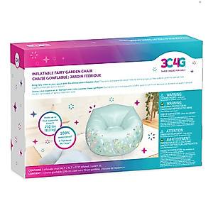 Make It Real 3C4G: Inflatable Fairy Garden Chair - Comfortable & Portable Blow Up Chair, Perfect for Outdoors & Indoors, Tweens, Girls & Kids Ages 8+, Three Cheers for Girls