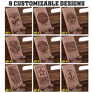 Phone Docking Station for Military - Handmade Unique Nightstand Organizer Present for Soldiers in Navy, Air Force, Army, Coast Guard - Personalized Gift Ideas for Dad, Husband on Father's Day