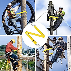 Trsmima Hunting Safety Harness, Tree Climbing Belt Restraint Lanyards, Safety Adjustable Lanyard, Add Level