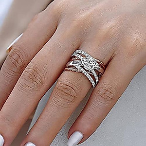 Engagement Round Cut Zircons Women Wedding Rings Jewelry Rings for Woman Full Diamond Ladies Ring Casual Rings for Women (Gold, 11)