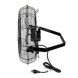 Comfort Zone CZHVW18 18” High-Velocity 3-Speed Industrial Wall Mount Fan, 360-Degree Angle Adjustment, All-Metal Construction, and Steel Mounting Bracket, Black