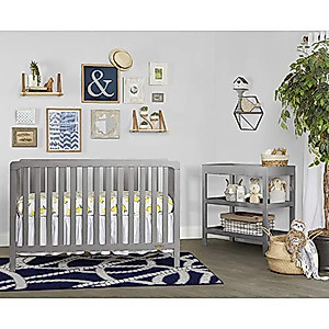 Dream On Me Ridgefield 5-in-1 Convertible Crib in Storm Grey, Greenguard Gold Certified