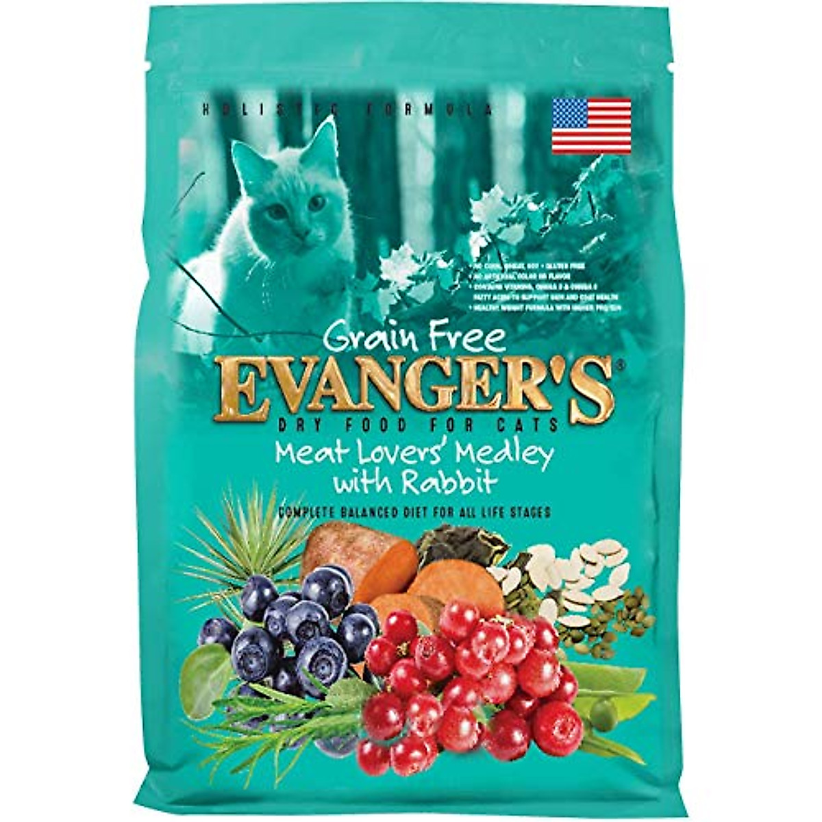 Evanger's Grain-Free Meat Lover'S Medley with Rabbit Dry Cat Food