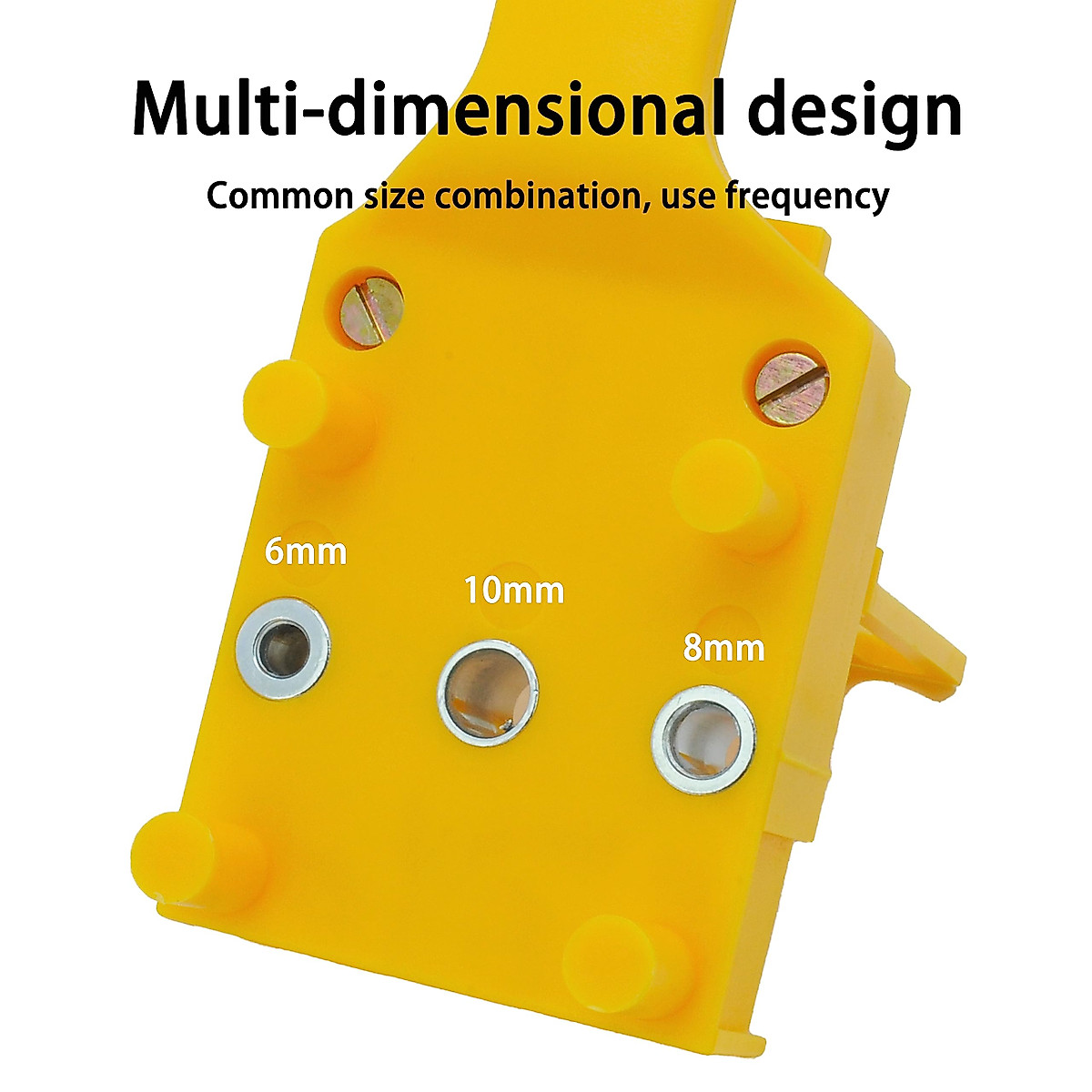 INDPROD Handheld Dowel Jig 15pcs,Pocket Hole Jig Kit for woodworking,3 Metal Bushing Sizes 6mm 8mm 10mm,Hole Screw Jig Positioner,Punch Locator Includes Removable Dowels Hex Key Self-Centering Pins