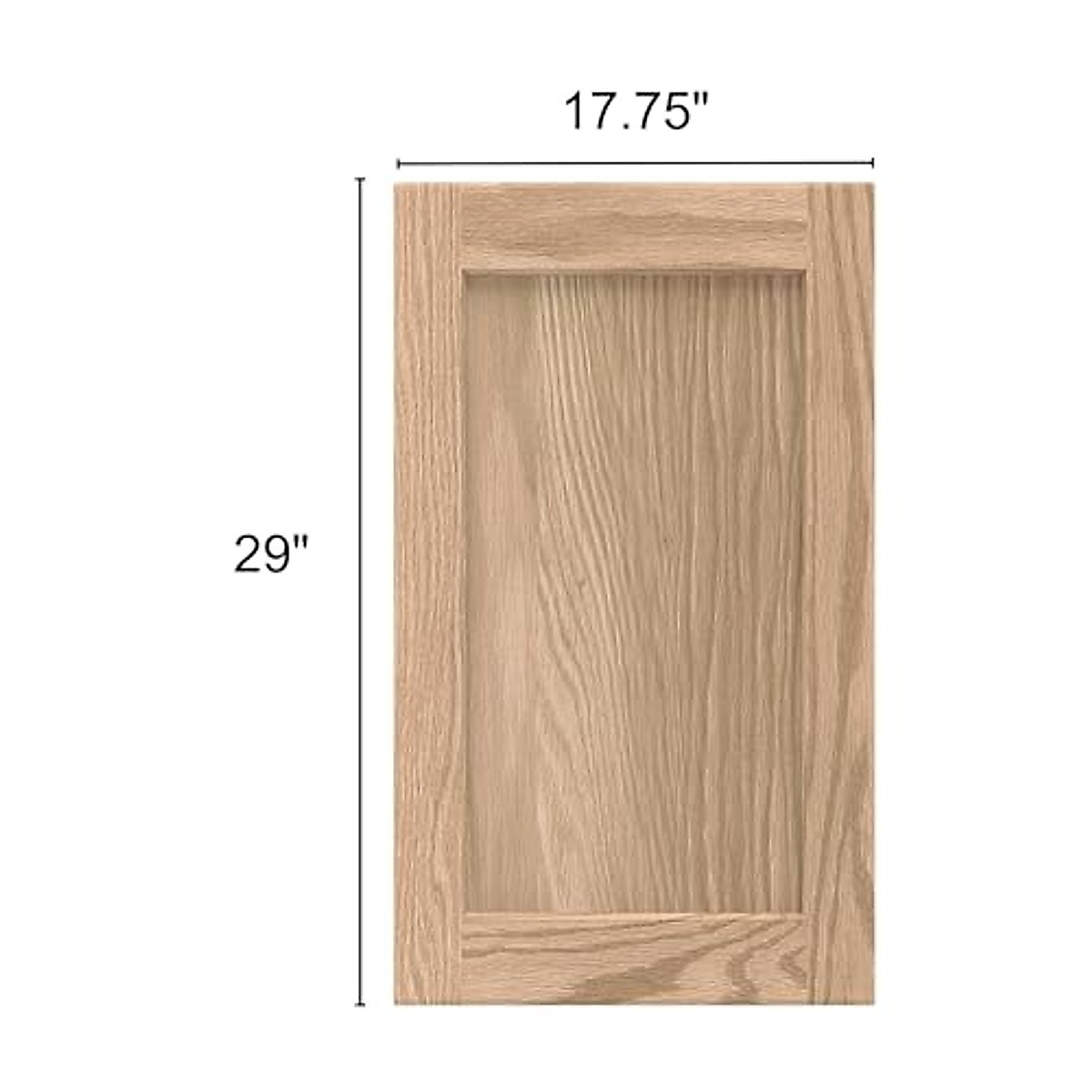 ONESTOCK 17.75W x 29H Unfinished Oak Kitchen Cabinet Door Replacement, Shaker Style