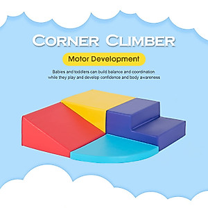 Dkelincs Climbing Blocks for Toddlers 1-3, 4-Piece Crawl and Climb Soft Foam Baby Climbing Blocks, Babies Activity Play Structures Toddler Climbing Toys Indoor, Colorful