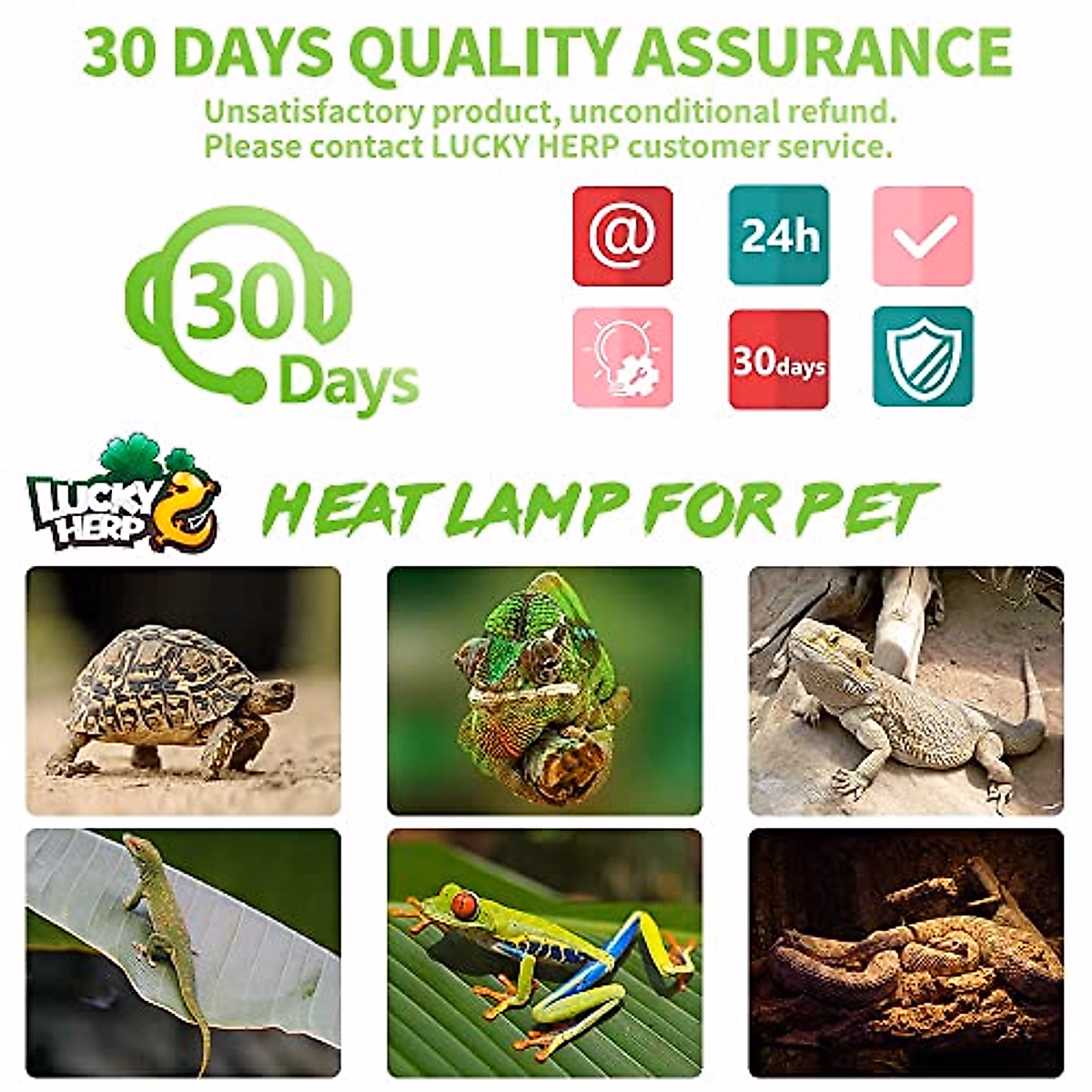 LUCKY HERP Reptile Heat Lamp - 100W (2nd Gen) Heat Lamp Bulbs for Reptiles 2 Pack, Amphibians Basking Heat Lamp Bulbs, UVA Daylight Basking Light for Reptiles, Bearded Dragon, Lizard, Turtle, Chicken