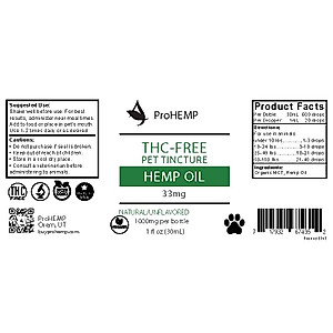 Hemp Oil for Dogs or Cats - 1000mg/1 Oz Calming Drops for Your Dog, Cat, or Pet - Maximum Strength