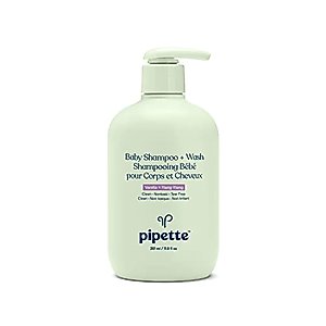 Pipette Baby Shampoo and Body Wash - Vanilla + Ylang Ylang, Tear-Free Bath Time, Hypoallergenic, Moisturizing Plant-Derived Squalane, Non-Toxic, Sulfate Free, 11.8 fl oz