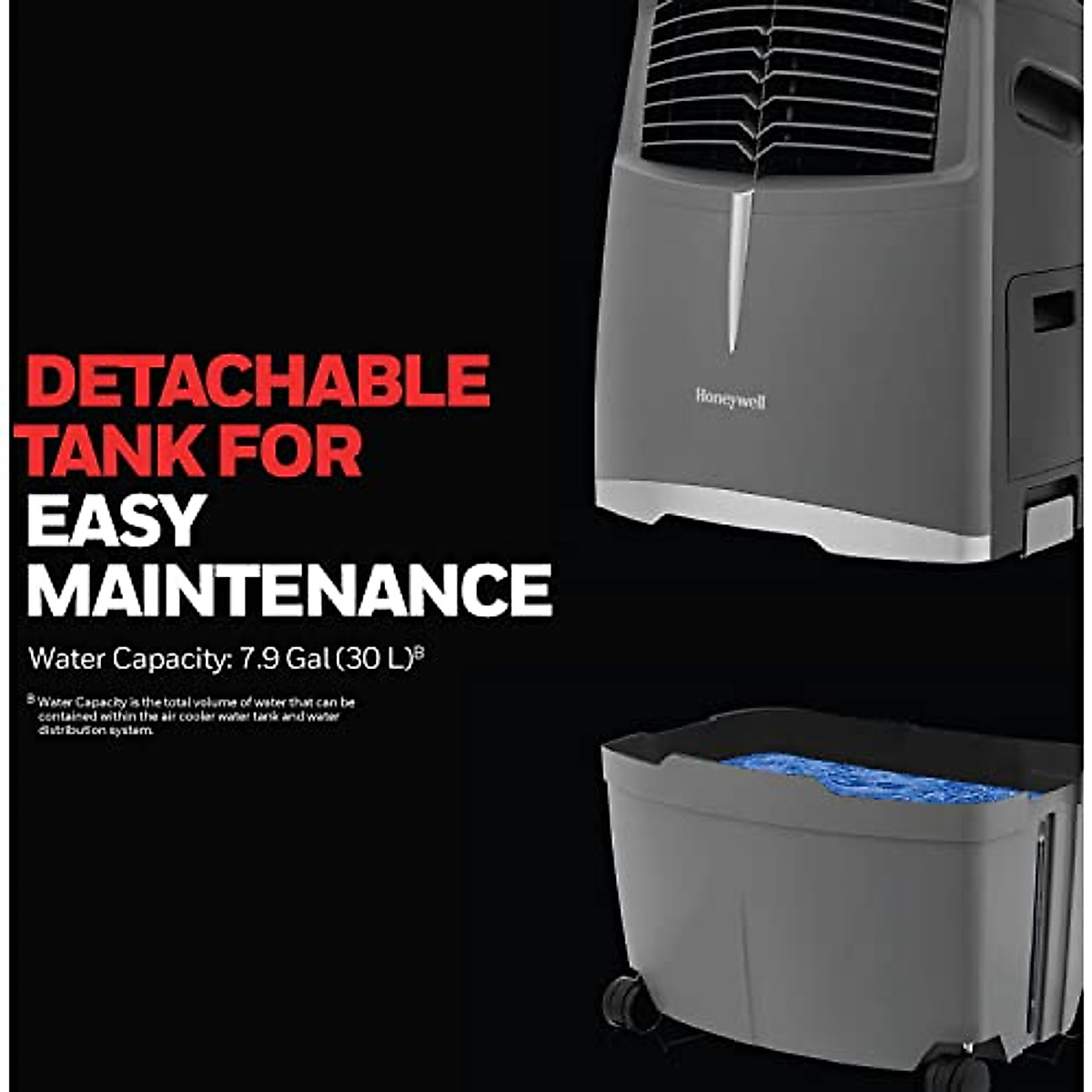 Honeywell 525 CFM 3-Speed Outdoor Rated Portable Evaporative Cooler (Swamp Cooler) for 491 Sq. Ft. with GFCI Cord