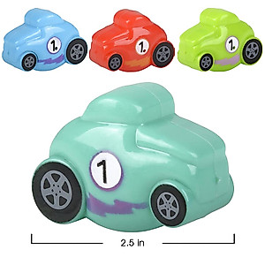 ArtCreativity Race Car Plastic Easter Eggs for Kids, Set of 12, Easter Eggs in Colorful Toy Car Designs, Detachable Halves for Easy Filling, Great as Easter Egg Hunt Supplies and Party Favors