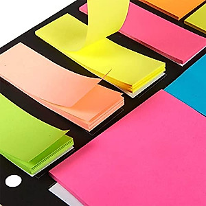 2 Pack Divider Sticky Notes Memo Set for Binders, Notebooks, Planners w/ Index Tabs, Flags (Multicolored)