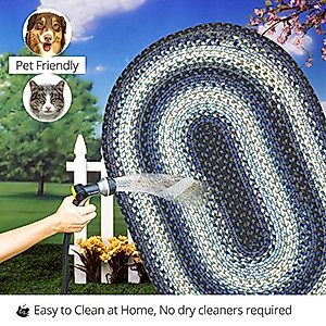 Ultra Durable Braided Rug 4' x 6'/Oval/Blue